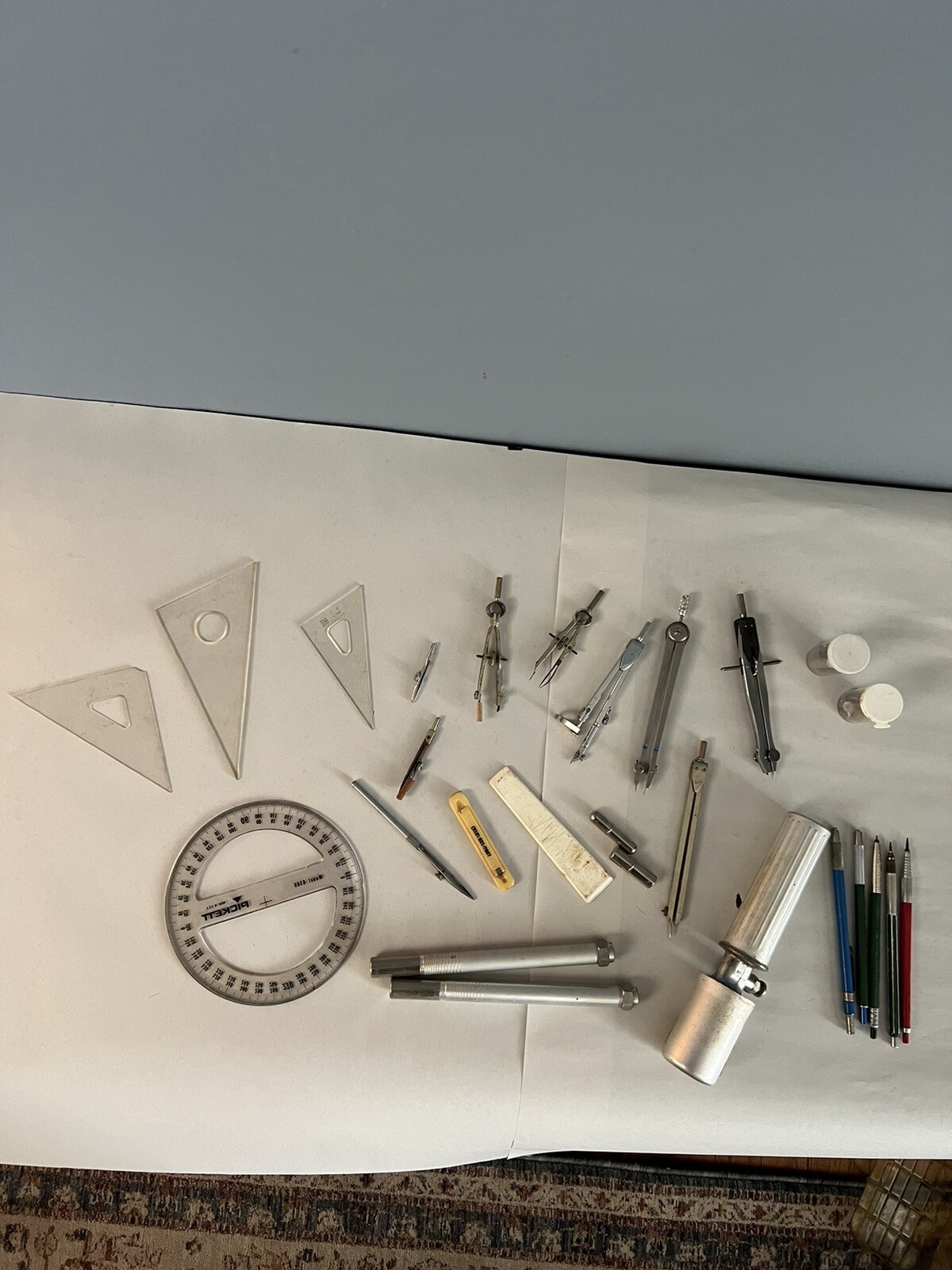 Mixed Lot of Vintage Drafting Tools Supplies Rulers, Drawing Leads, Etc ...