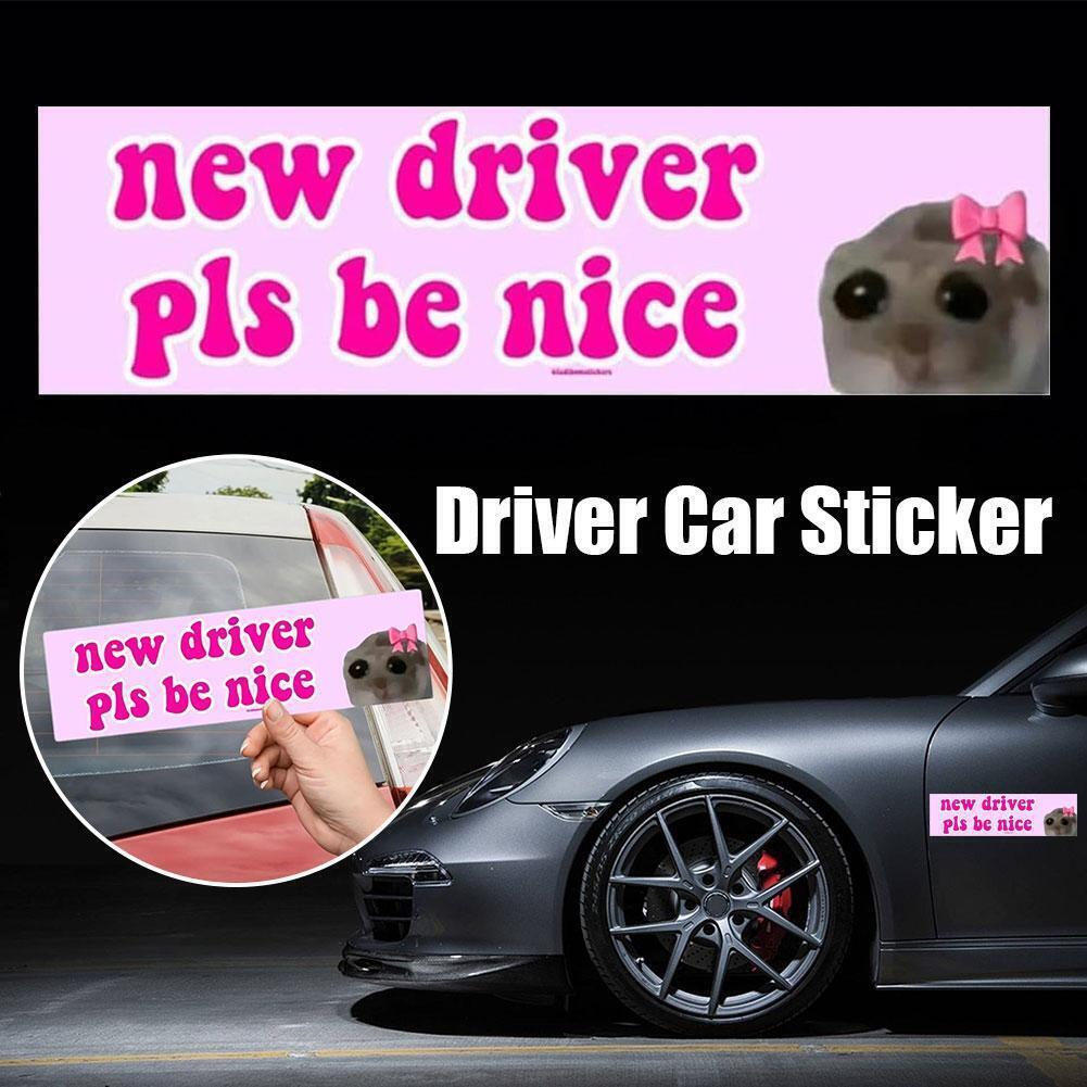 1-20pc Driver Pls Be Nice Car Sticker, Bumper Sticker Funny Magent ...
