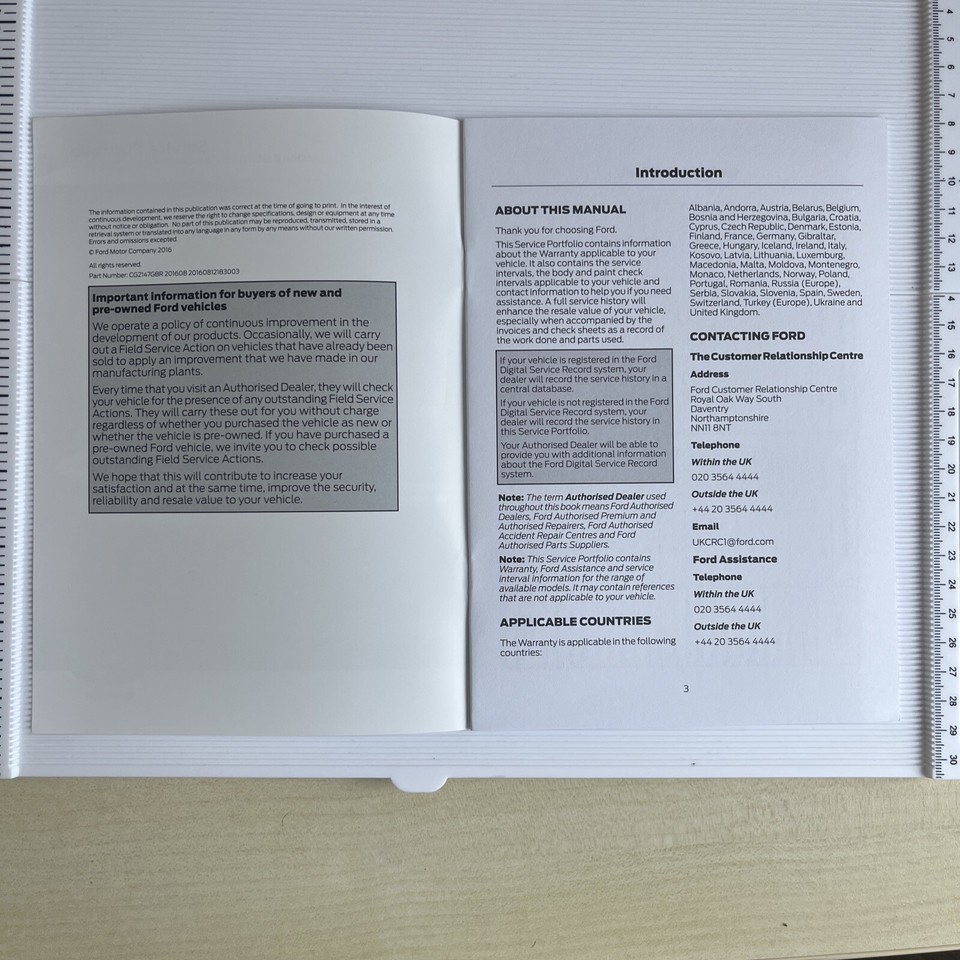 Ford Service History Book Blank For All Models Up To 2025 | eBay UK