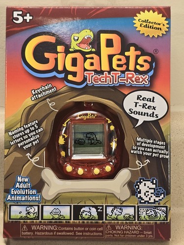 Giga Pets Tech T-Rex Digital Virtual Dinosaur Pet Toy, Red, Collector’s ...