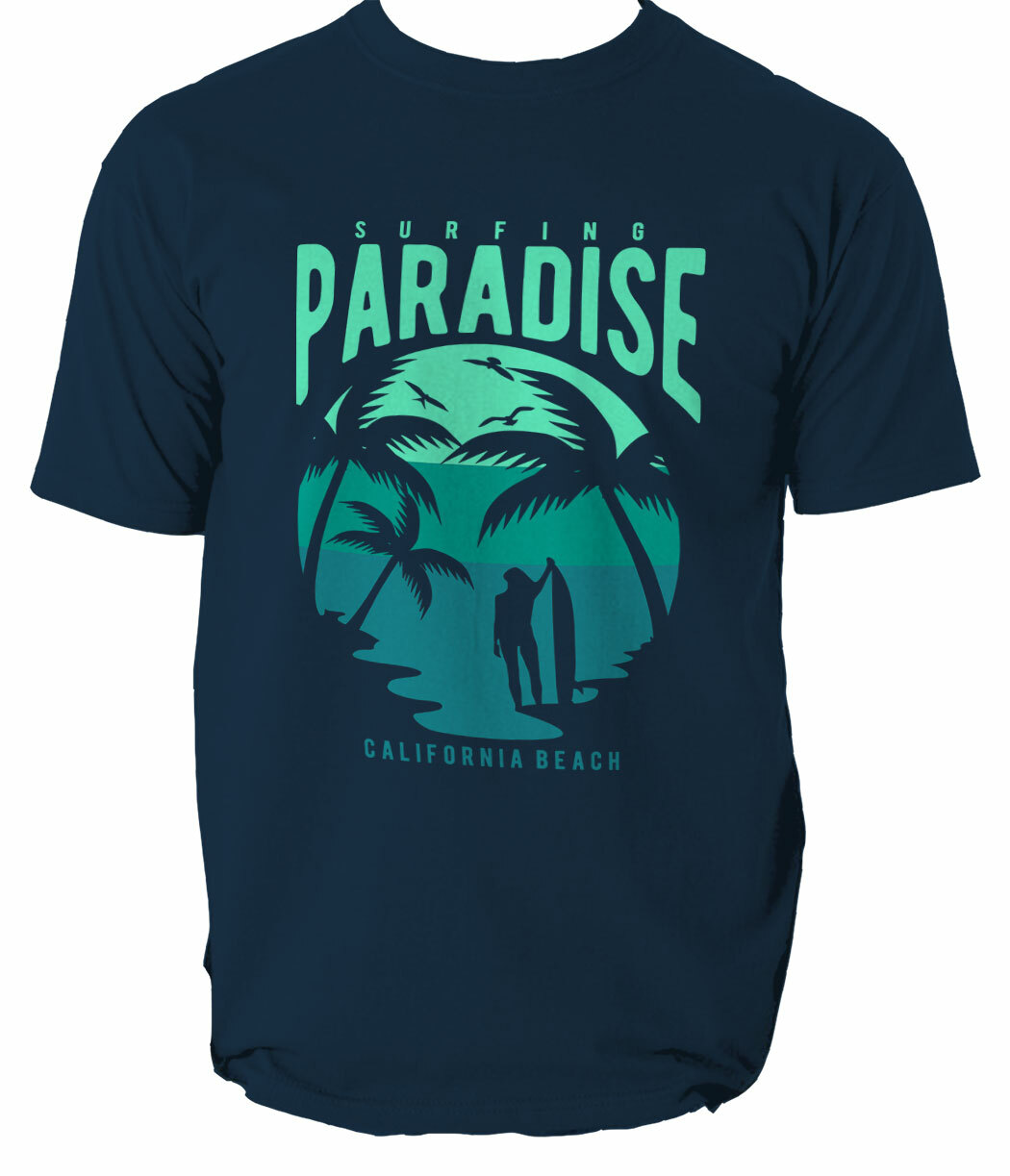 Paradise California T Shirt Surfing Beach Surf Mens Ride Waves S 3xl ...