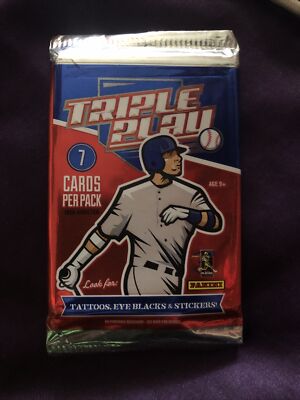 Triple Play Cards 7 Cards Per Pack Tattoos, Eye Black, Stickers Panini ...