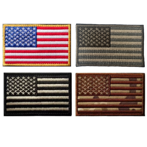 AMERICAN FLAG EMBROIDERED PATCH iron-on / sew on USA US United States ...