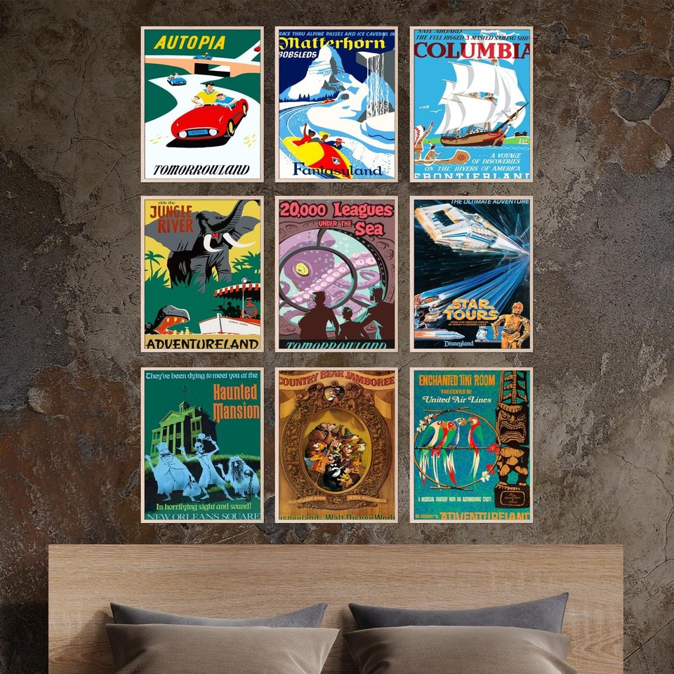 Vintage Theme Park Ride Posters Set 9 Unframed 11x17 Retro Wall Art ...