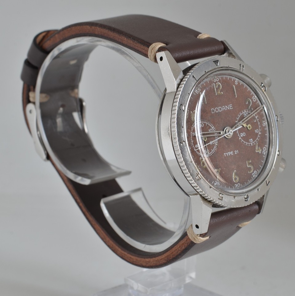 DODANE Type 21 chronograph Flyback French Armée de l'Air brown dial ...