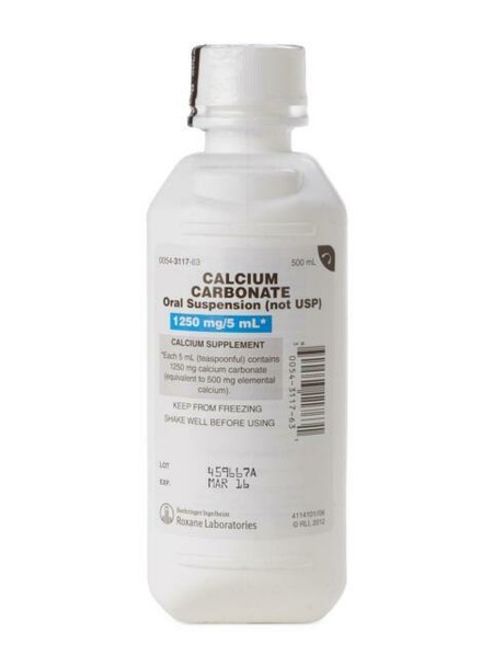 Calcium Carbonate Oral Suspension 1250mg Supplement Liquid 500ml Each ...