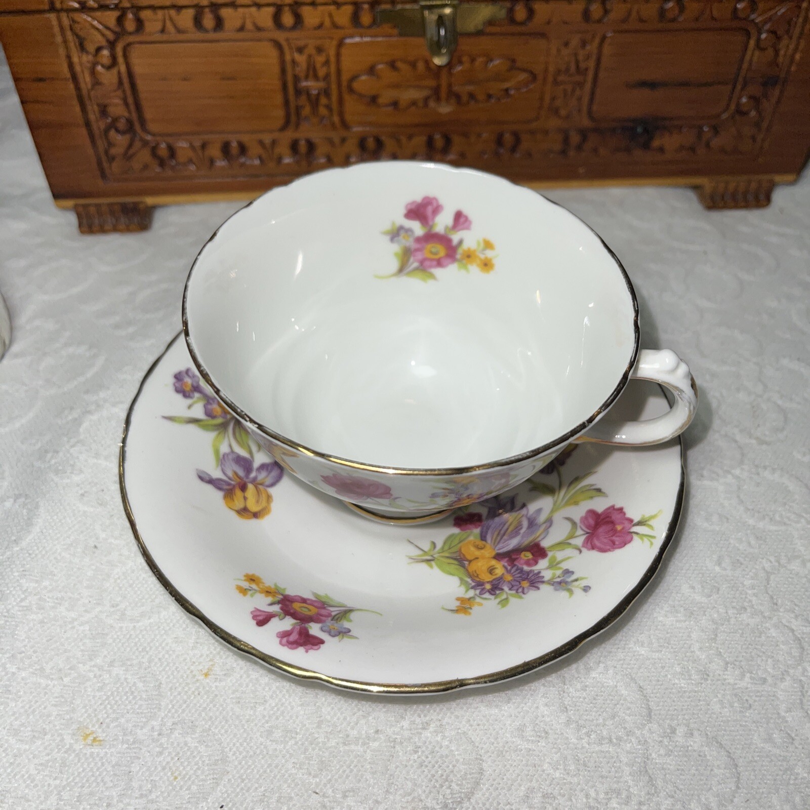 Vintage HM Sutherland Fine Bone China Tea Cup & Saucer Multicolor ...