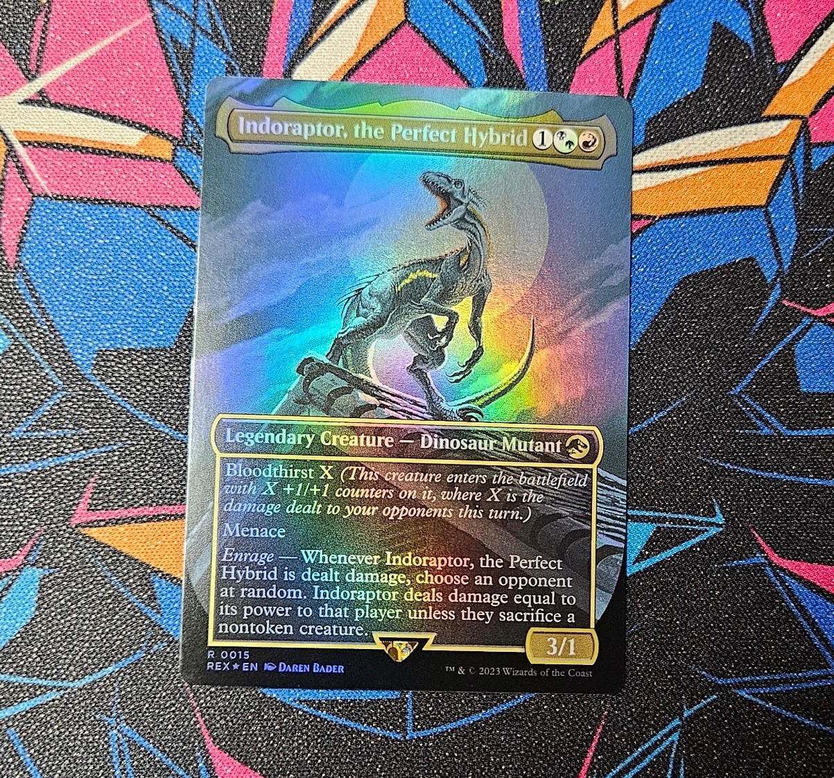 Indoraptor, the Perfect Hybrid NM Borderless Foil MTG Jurassic World ...