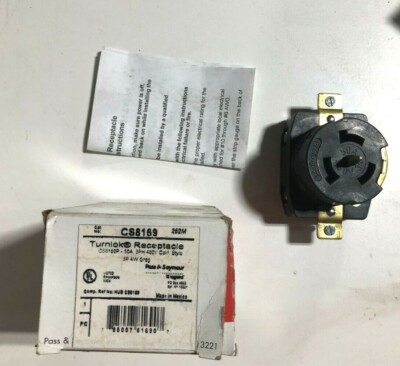 Pass & Seymour CS8169 Locking Receptacle, 50A, 3PH 480V, California ...