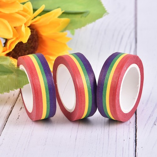 10m/Roll Rainbow Color Sticky Tape Photo Album Scrapbooking Decor ...