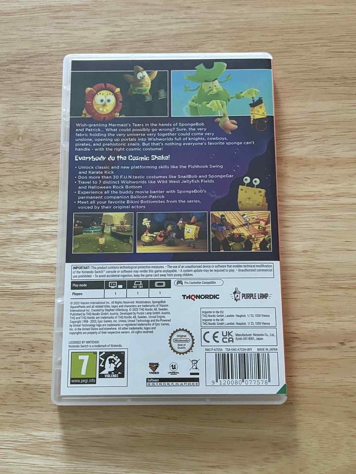SpongeBob Squarepants The Cosmic Shake Nintendo Switch Video Game | eBay UK
