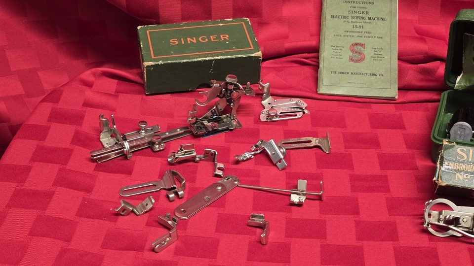 Lot of SCARCE Vintage Singer Attachments!!! | eBay