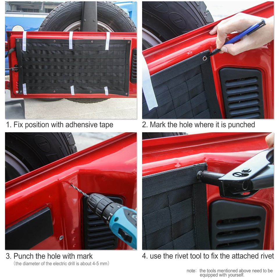 Tailgate Tool Canvas Bag Tool Organizer Pockets Kit for 07+ Jeep ...