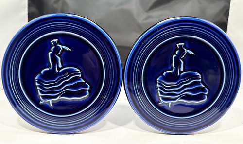 Fiestaware Cobalt Blue "Dancer" 6" Trivet - set of 2 Homer Laughlin ...