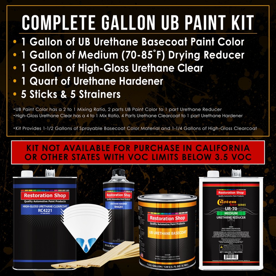 Graphite Gray Metallic Gallon URETHANE BASECOAT CLEARCOAT Car Auto ...