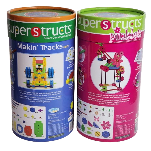 Lot of 2 Superstructs Makin Tracks Pinklets building set; 160 Pieces ...