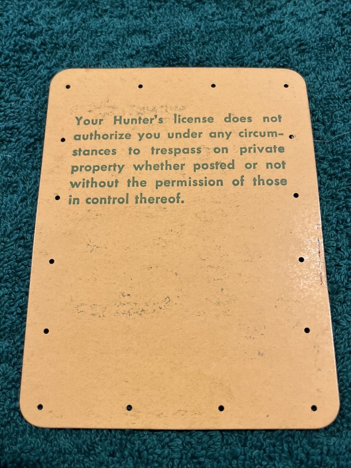 1959 Monroe County PA Antlerless Deer Hunting License 4 Digit | eBay