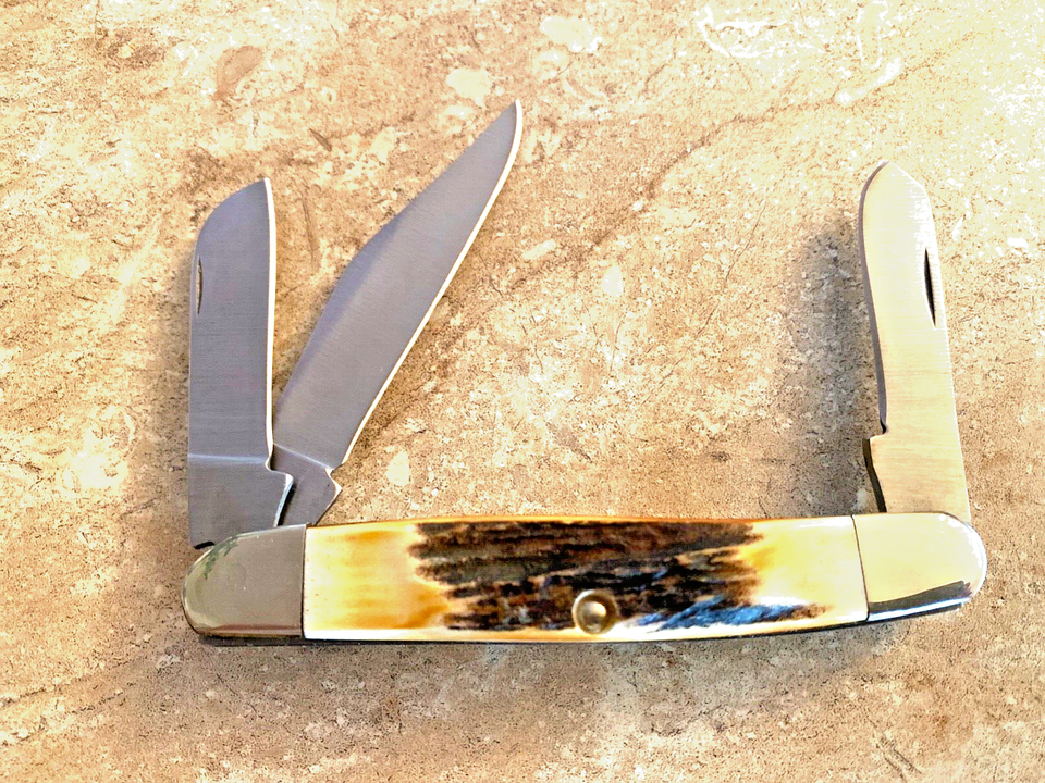 Bear MGC Cutlery 4” Stockman Stag Handle Pocket Knife - Never Used ...
