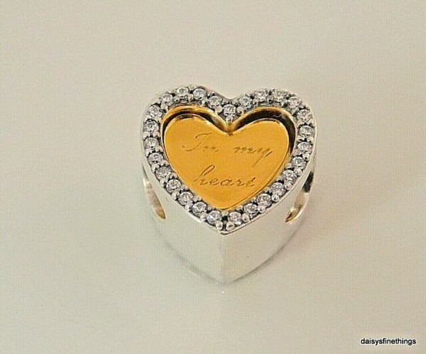 Authentic PANDORA Shine 18k Gold in My Heart Charm CZ Pendant 767606cz ...