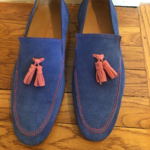Men’s Matthew Cookson Paris Blue suede loafer sz 41.5EU 8.5US | eBay