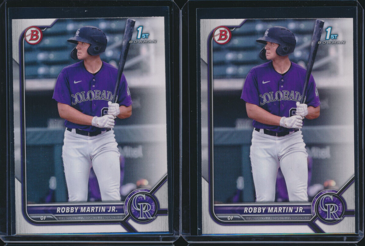 Lot of (2) ROBBY MARTIN JR 1st 2022 Bowman Paper Prospects ROCKIES ...