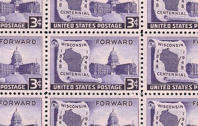 1948 - WISCONSIN - #957 Full Mint -MNH- Sheet of 50 Postage Stamps | eBay
