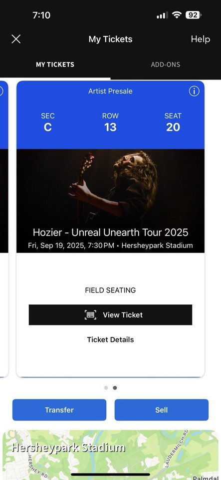 2 Hozier Tickets Hersheypark Hershey PA September 19th, 2025 9/19 Sec C ...