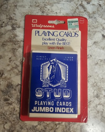 Stud Playing Card Blue Deck Poker Size Linen Finish - Walgreens ...