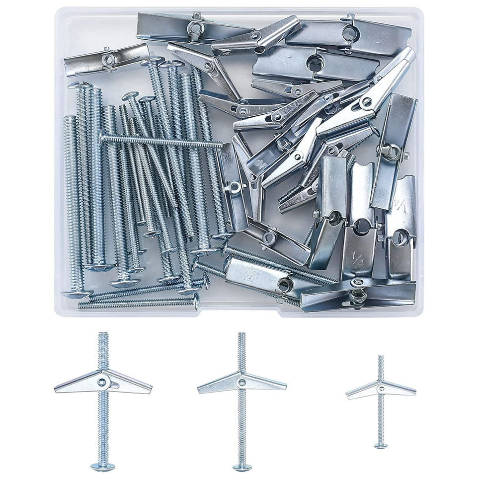 25 Pcs Toggle Bolts and Wing Nuts Set, Heavy Duty Drywall Anchors and ...