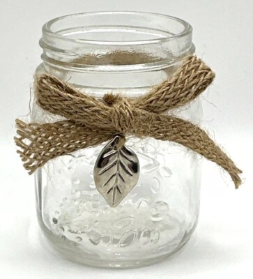 Ganz Decorative Glass Jar with BURCH Leaf Tealight Mints Wedding Favor ...
