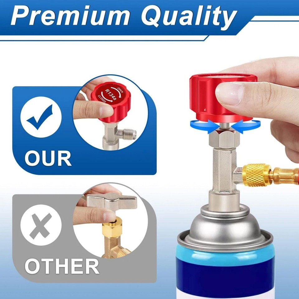 R134A Can Tap Valve Self-Sealing & Puncture Style With Adapter A/C ...