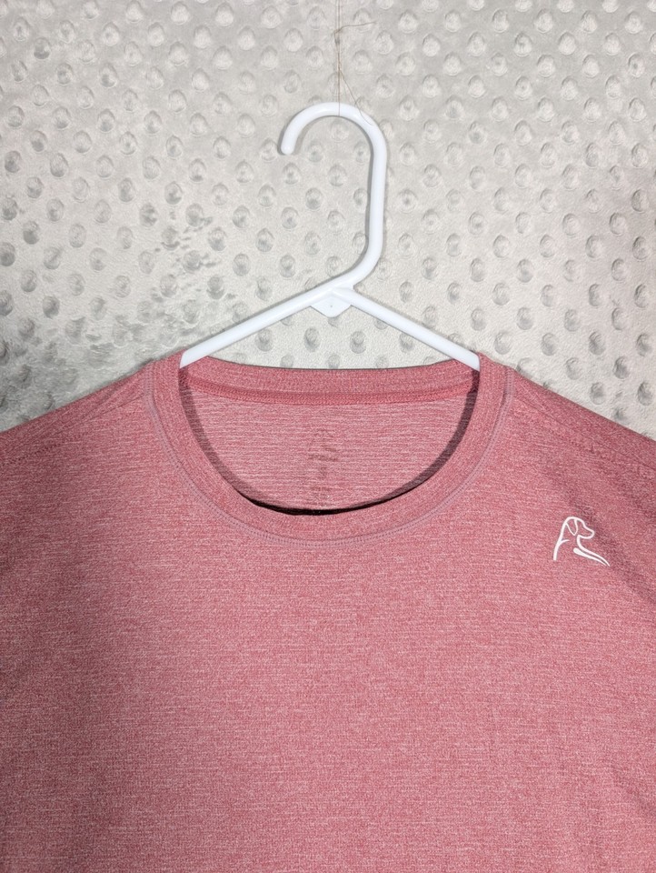 Rhoback Shirt Men's Small Blitz Tech Tee Performance Crew Neck Heather Pink Golf | eBay
