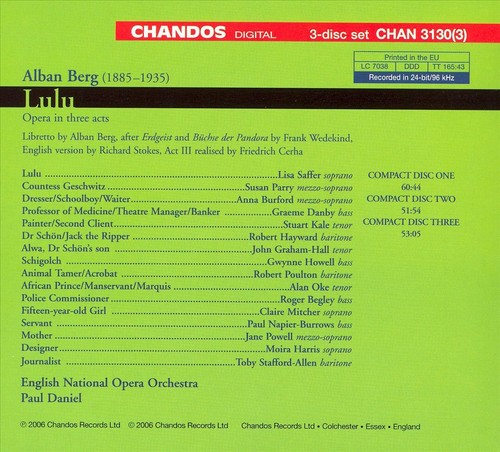 Lulu by Berg / English National Opera Orchestra / Daniel (CD, 2006) for ...