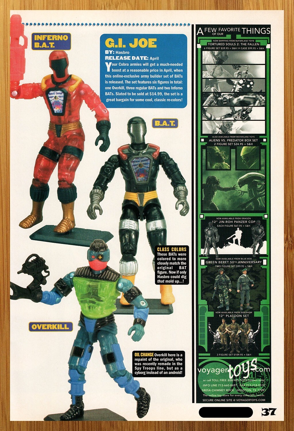 2003 GI Joe Action Figures Print Ad/Poster Cobra Inferno BAT Overkill ...