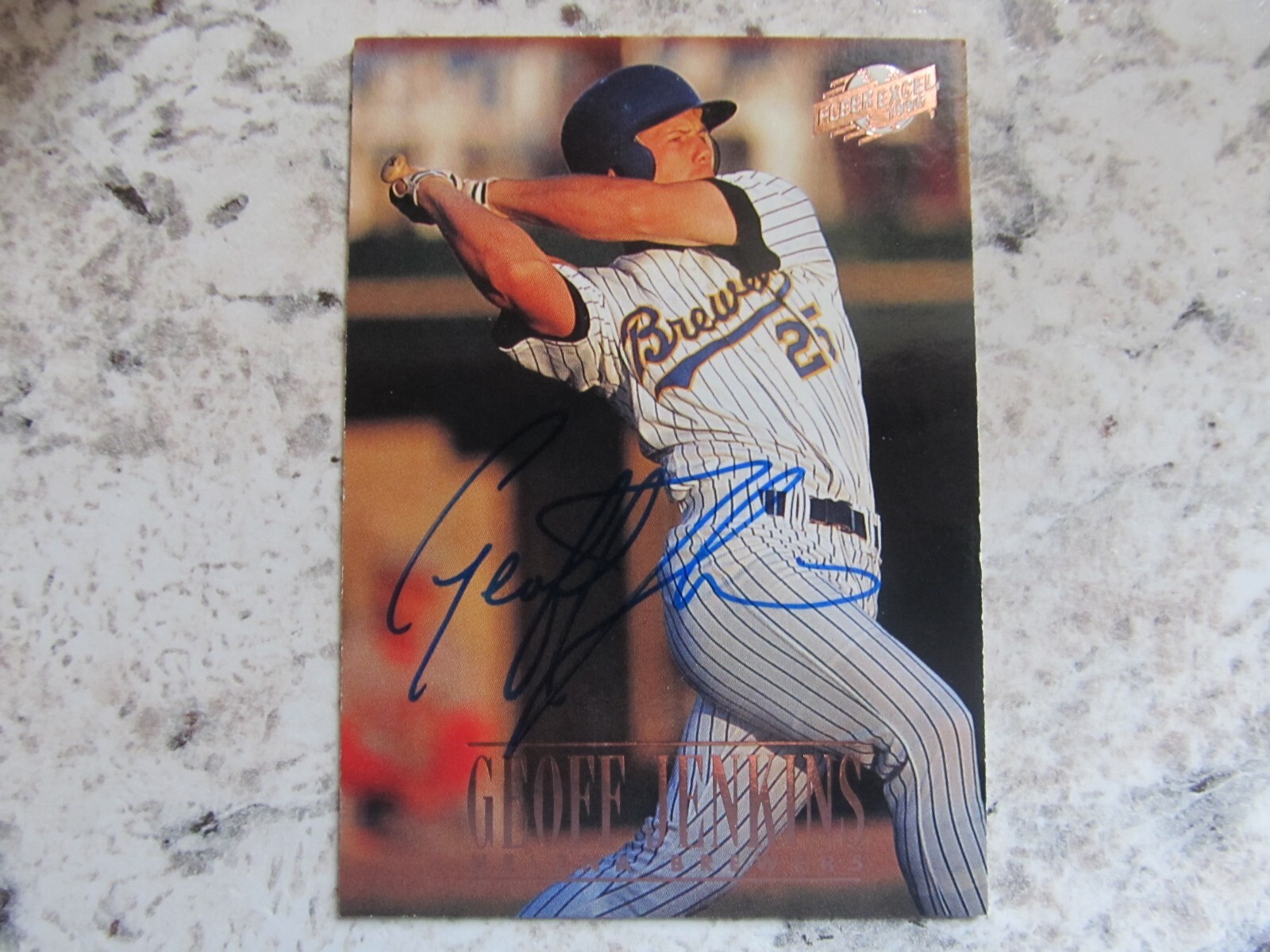 Brewers Geoff Jenkins Signed Autographed 1996 Fleer Excel Mint | eBay