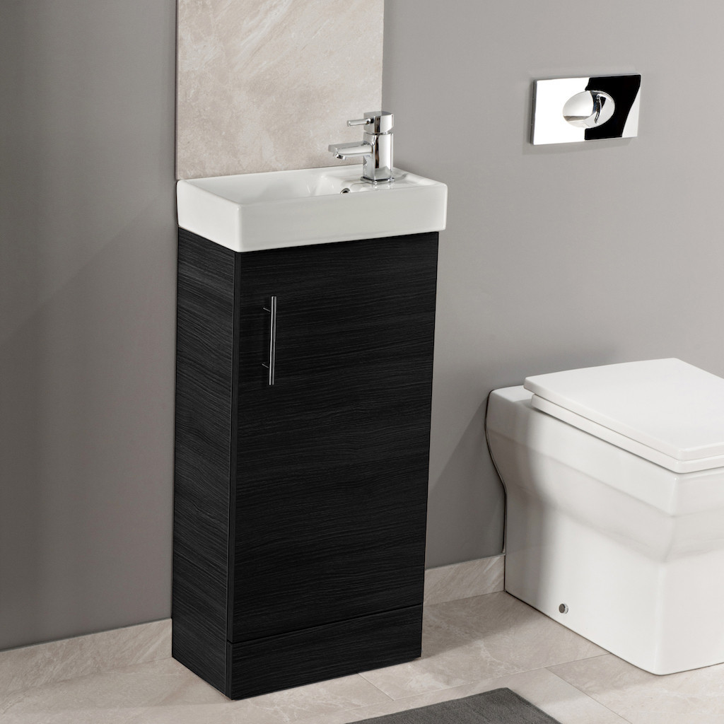 Bathroom Cloakroom 400mm Minimalist Compact Vanity Unit, Basin 4 ...