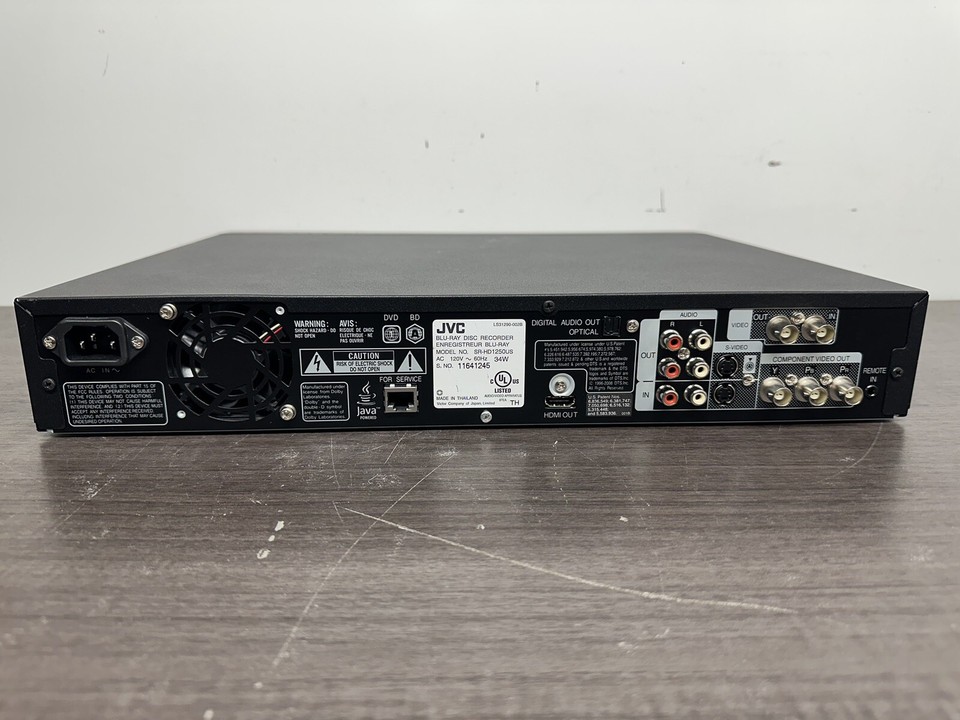 JVC SR-HD1250US HDD Blu Ray/DVD Recorder/Player Professional Series ...