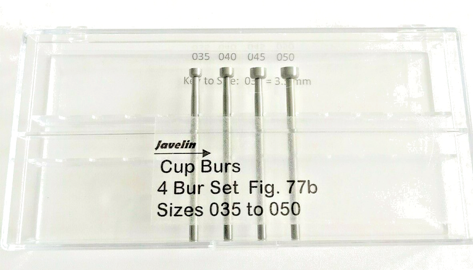 JEWELRY CUP BUR SET FIG77b LARGE SIZE 4 PCS 035-050 QUALITY BURS FOR ...