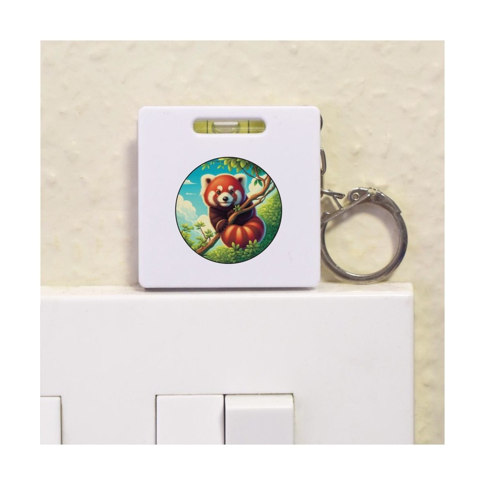 'Red Panda On Tree Branch' Keyring Tape Measure / Spirit Level Tool ...