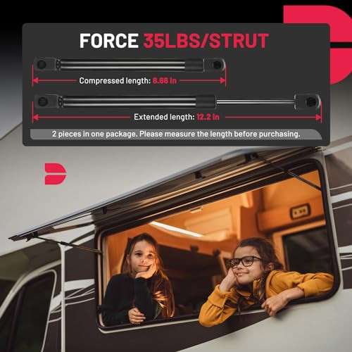 C16-10788 12 inch 35Lbs/（156N） Gas Struts Shocks for are Leer Camper ...