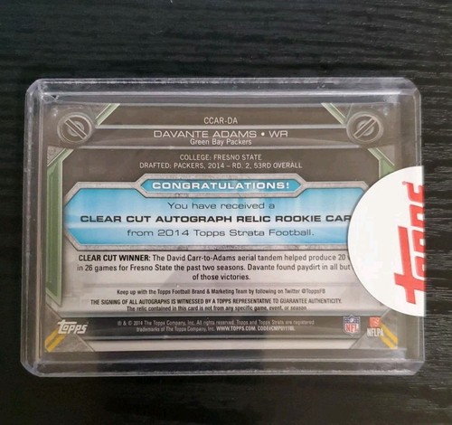 2014 Topps Strata Clear Cut Auto Relic Davante Adams | eBay