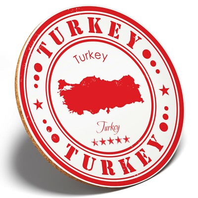 1 x Turkey Map Ankara Middle East- Round Coaster Kitchen Student Kids ...
