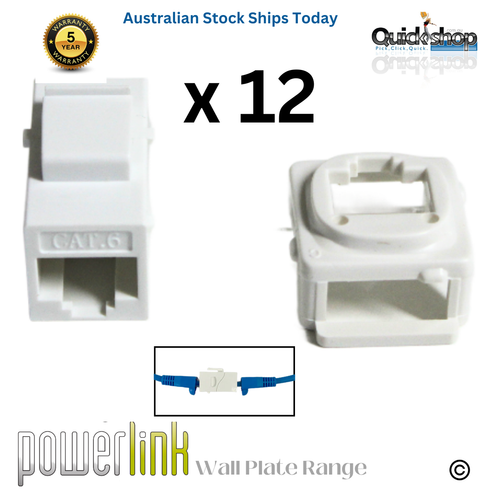12x CAT6 Keystone Coupler 8P8C Network Data Jack Mech Insert + Clipsal ...