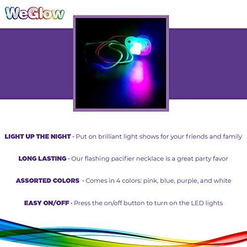 WeGlow - Light Up Pacifier Necklace ‚Äì LED Flashing Binkie Toy for EDM ...