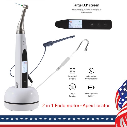 Dental 2in1 Endo Motor 16:1 Contra Angle Build in Apex Locator Root ...