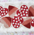 BEADED Valentine's Day Table Runner Red Pink White Cutout Hearts ...