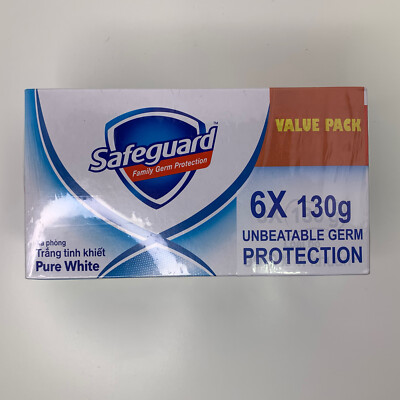 Safeguard Pure White Bar Soap Anti-Bacterial 130g x 6 Ships Fast From ...