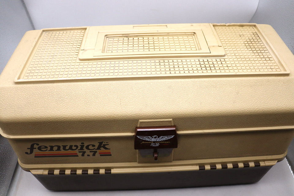 Vintage Fenwick 7.7 Wide Body Fishing Tackle Storage Box free ship USA ...