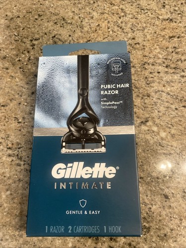 Gillette Intimate Pubic Hair Razor - 1 Razor, 2 Cartridges, 1 Hook | eBay