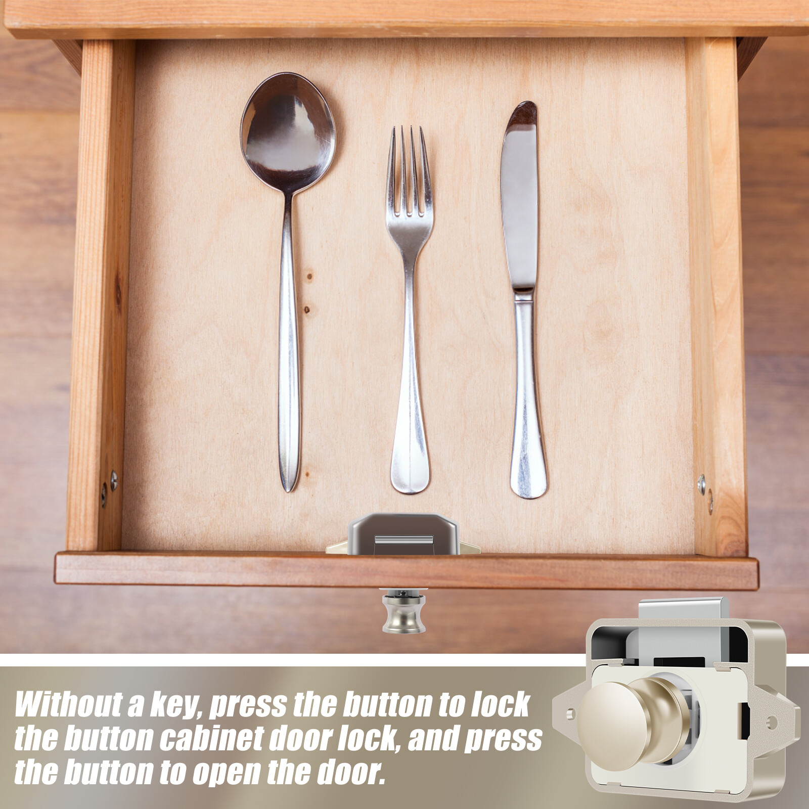 5Pcs Push Button Latch Locks for 15 to 18mm Door Drawer Keyless Push ...